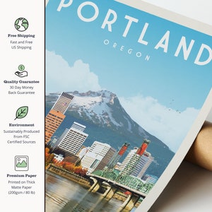 Portland Bridges Poster, Portland Neighborhood Wall Art, Portland ...