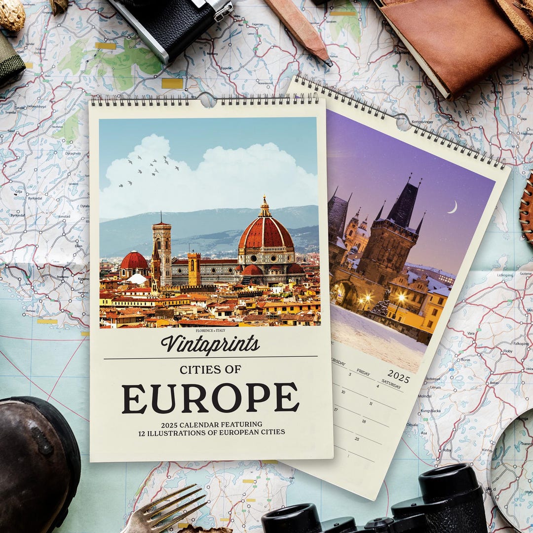 2025 Europe Travel Wall Calendar, Vintage Europe Travel Poster Calendar ...