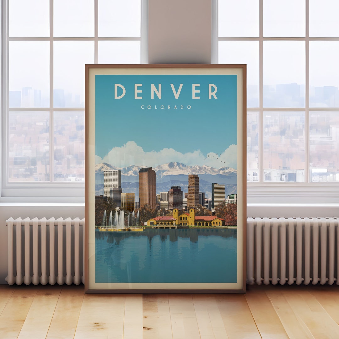 Denver Colorado Mountain Wall Art Print, Denver Colorado Poster, Denver ...