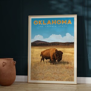 Oklahoma Travel Poster, Vintage Oklahoma Print, Oklahoma Sooner State ...