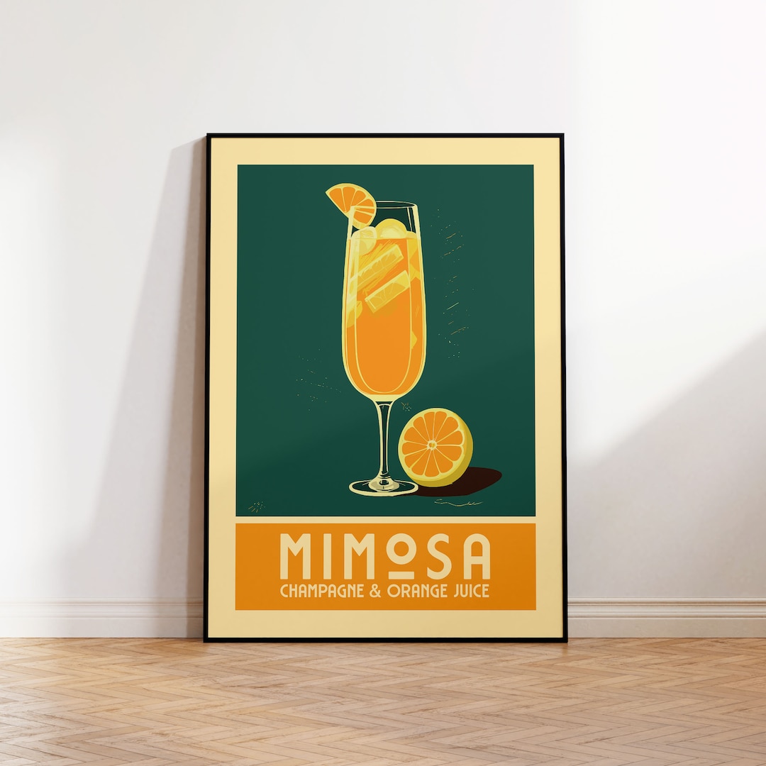 Mimosa Cocktail Print Mimosa Cocktail Poster Brunch Bar Wall - Etsy