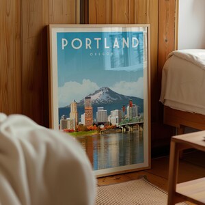 Portland Bridges Poster, Portland Neighborhood Wall Art, Portland ...