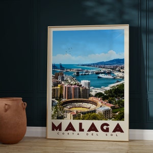 Malaga Spain Travel Poster, Malaga Travel Print, Spain Art Prints ...