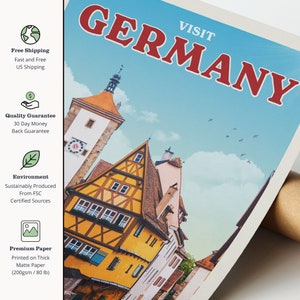 Germany Vintage Poster, Germany Travel Wall Decor, Germany Wall Art ...