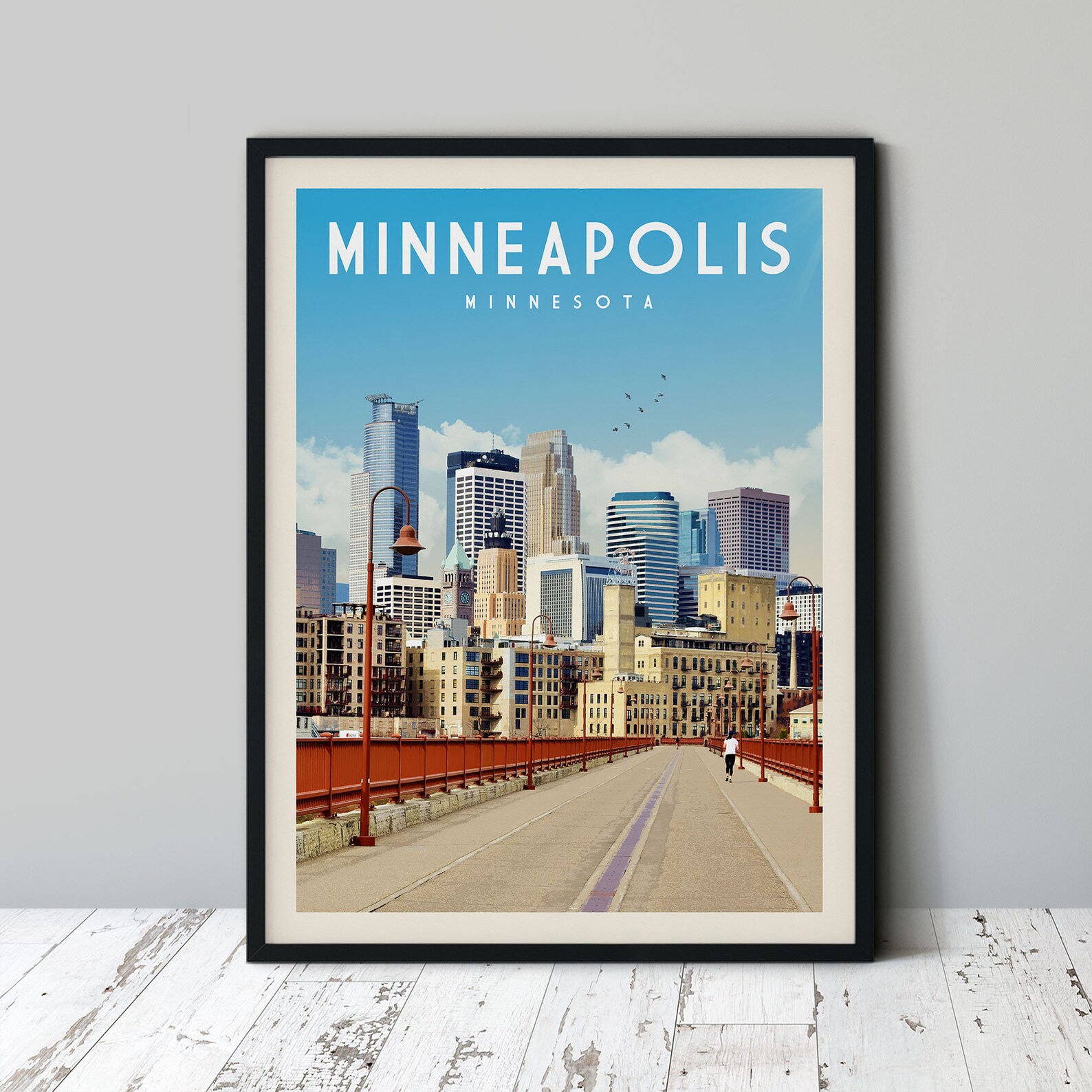 Minneapolis Poster Minneapolis Framed Print Minneapolis Wall - Etsy