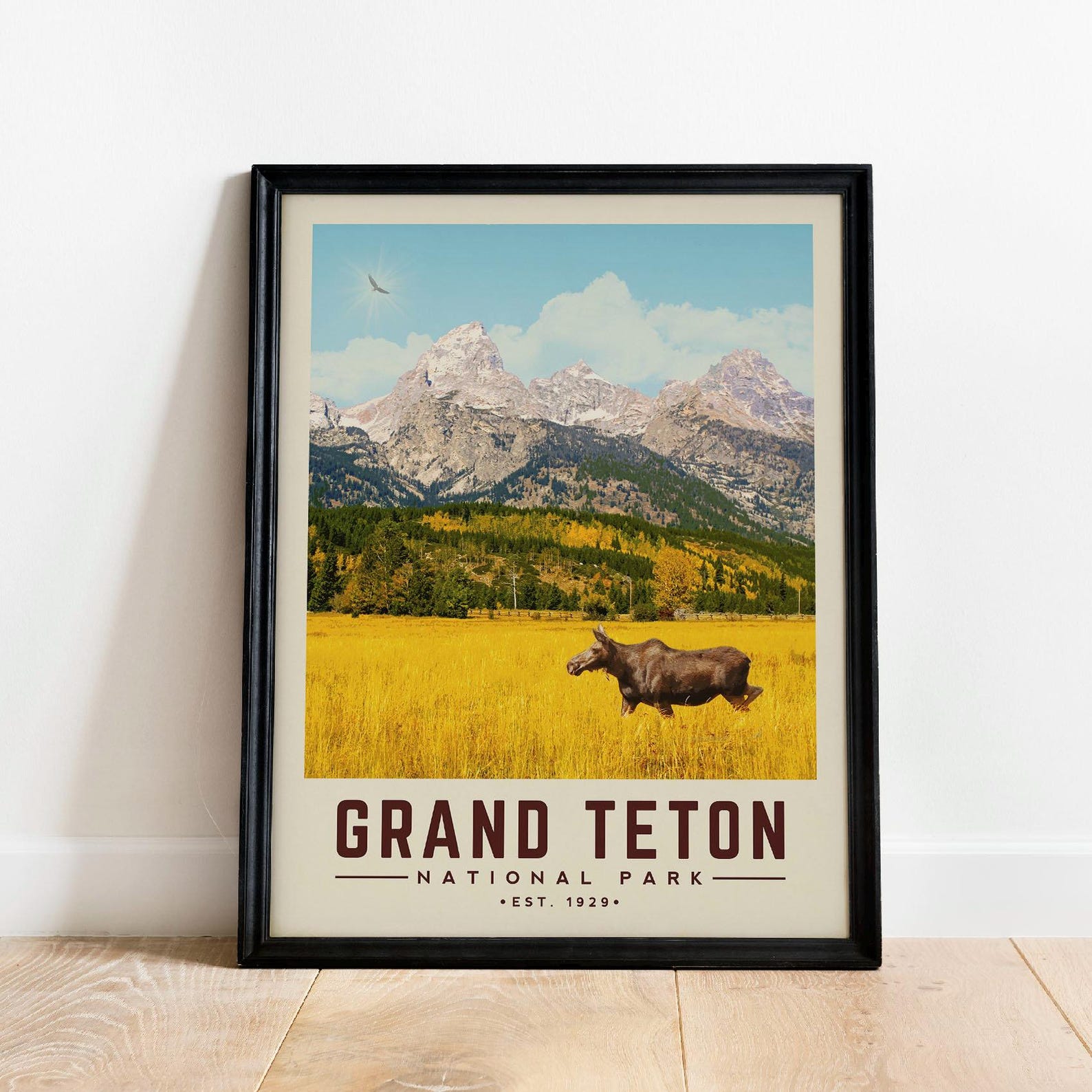Grand Teton Wall Art, Grand Teton Poster, Minimalist National Park ...