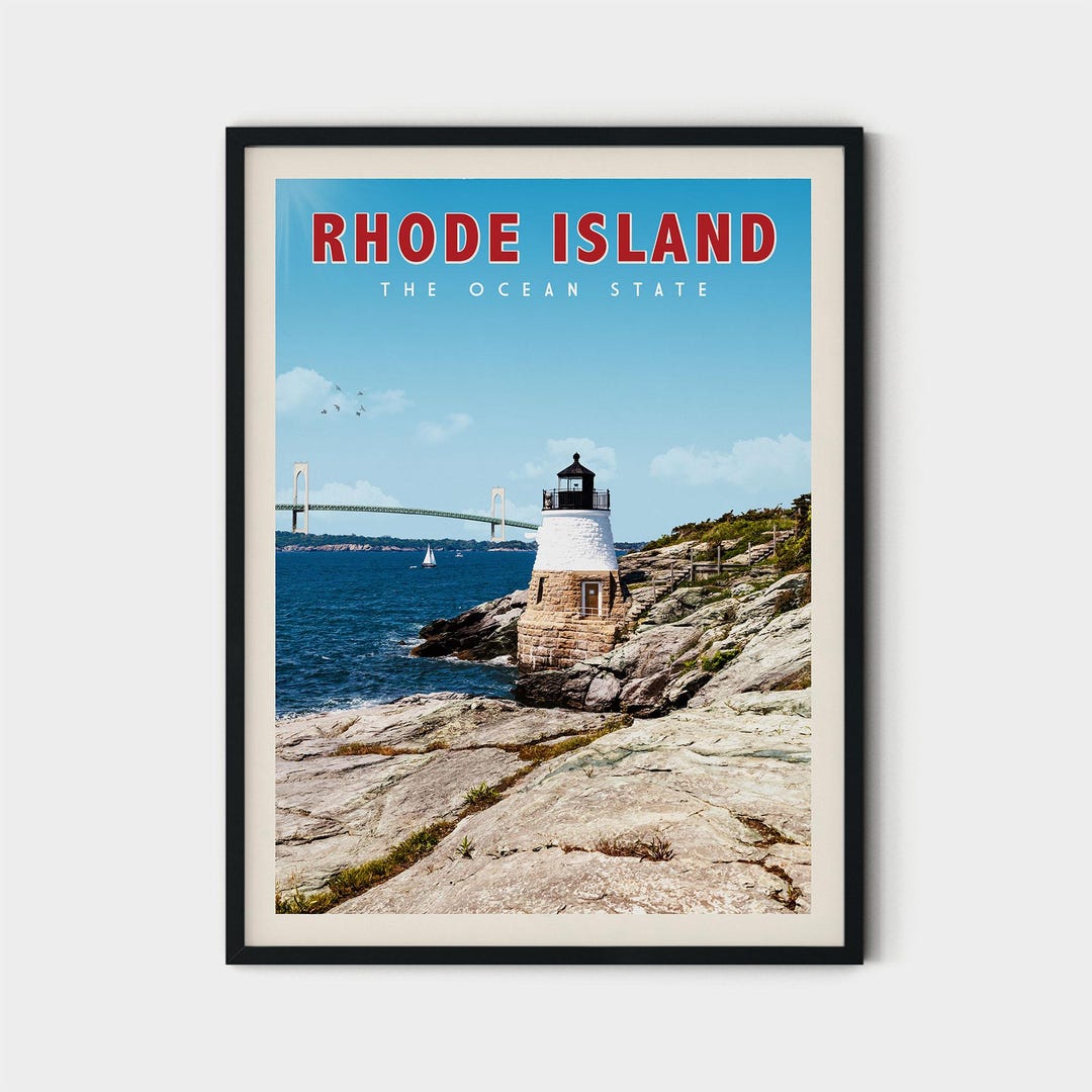 Rhode Island Travel Poster, Rhode Island Art Print, Rhode Island Gift ...