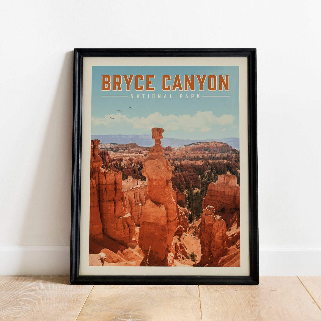 Bryce Canyon National Park Print, Bryce Canyon Poster | Vintage ...