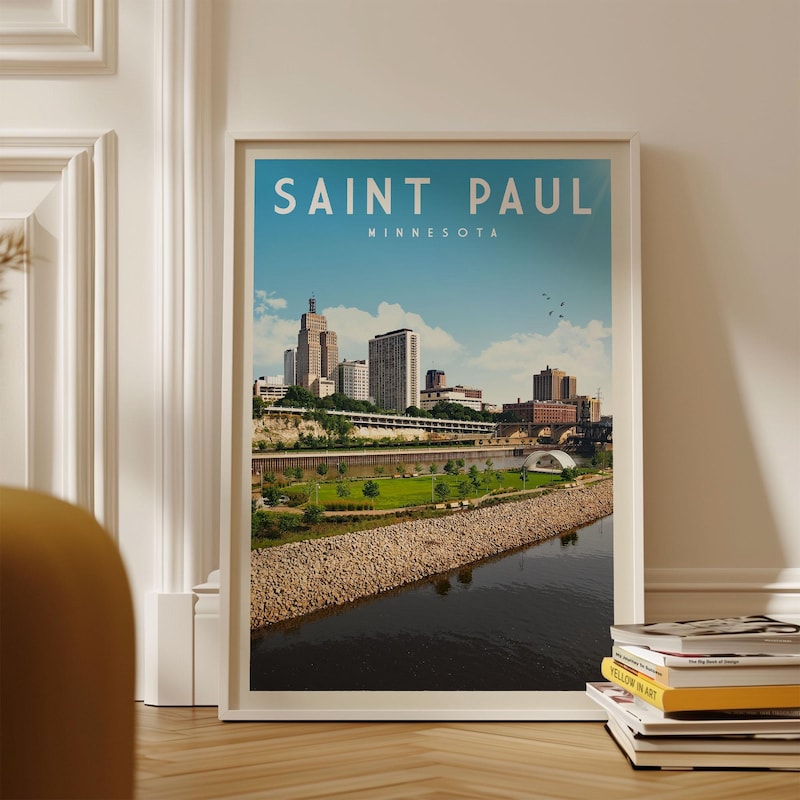 Framed Map of Saint Paul - Etsy