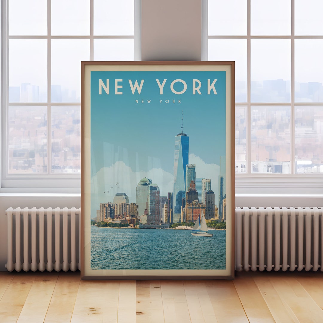 New York City Skyline Poster Print, NYC Wall Art Print Home Decor ...