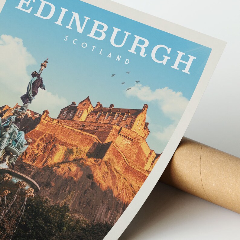 Edinburgh Scotland Travel Poster Edinburgh Sunset City Print - Etsy