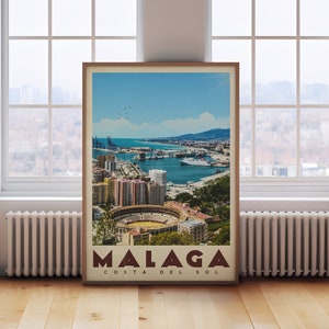 Malaga Spain Travel Poster, Malaga Travel Print, Spain Art Prints ...
