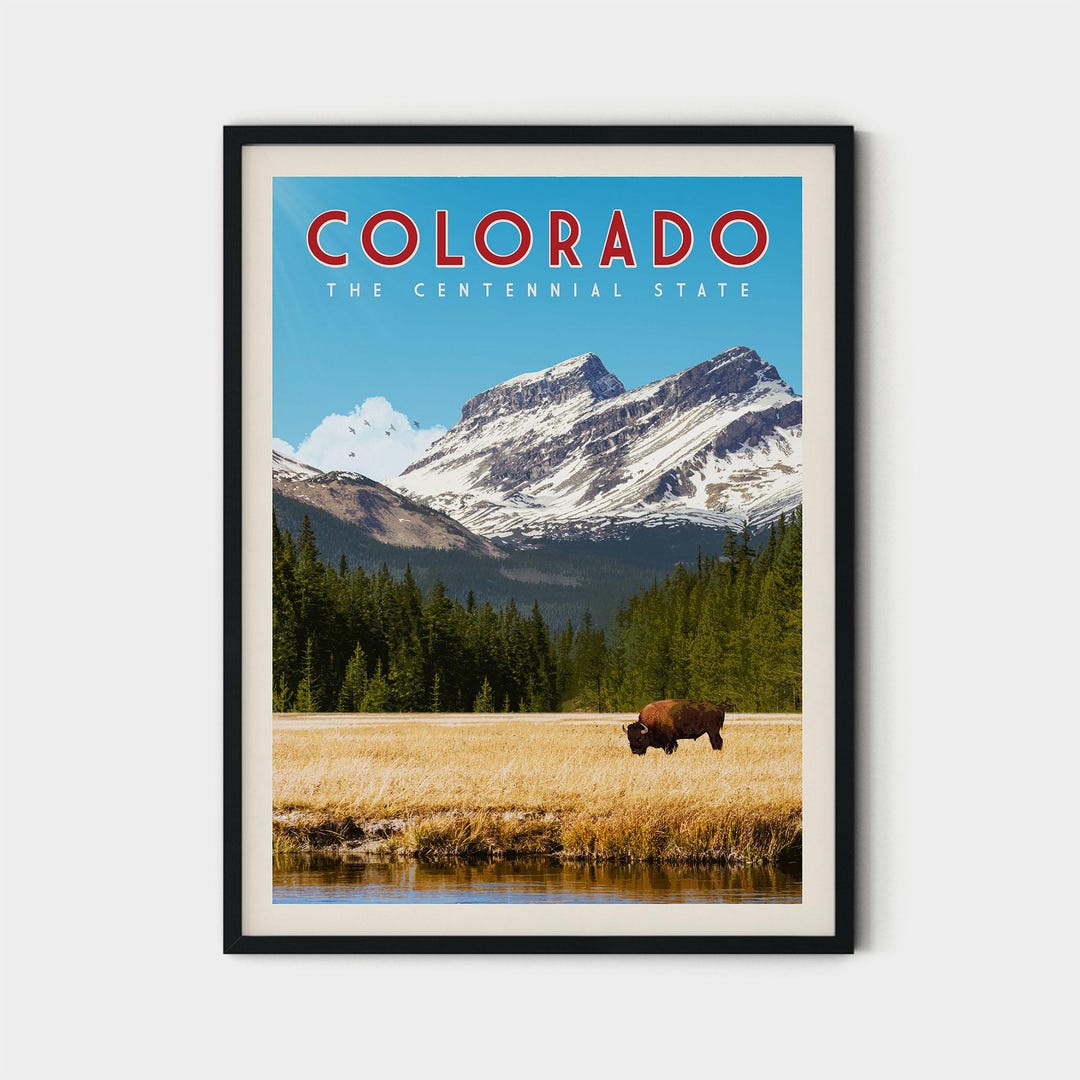Colorado Mountain Wall Art Print, Denver Colorado Poster, Colorado ...