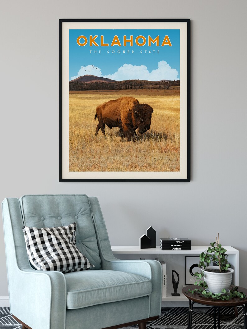 Oklahoma Travel Poster Vintage Oklahoma Print Oklahoma - Etsy