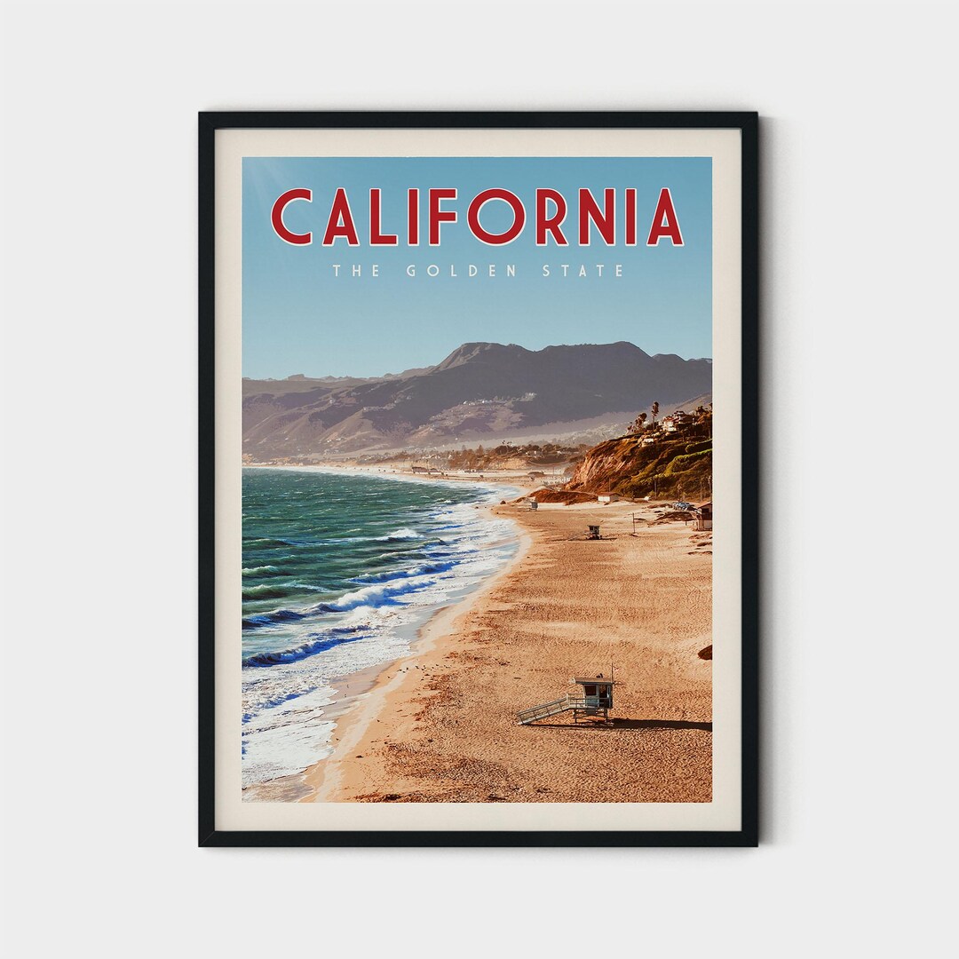 California Poster, California Wall Art, California Art Print, Southern ...