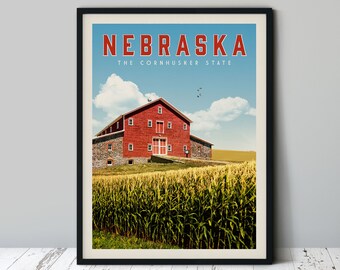 Nebraska Travel Poster - Etsy