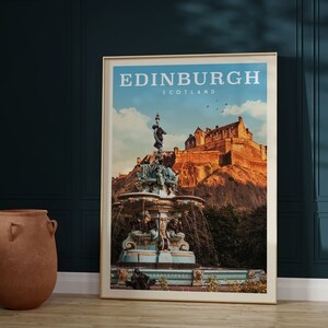 Edinburgh Scotland Travel Poster, Edinburgh Sunset City Print ...