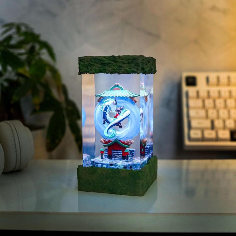 Spirited Away Haku and Chihiro Lamp, Resin Diorama Desk Lamp, Otaku Gift Idea, Unique Fandom ...