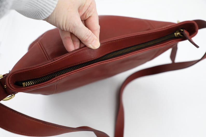 Coach Berry Monterey Hobo 4027 - Dark Red Leather Bucket Shoulder Bag ...