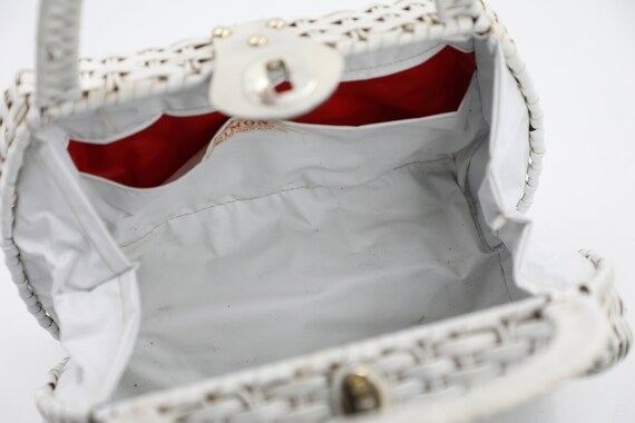 Simon White Rattan Basket Handbag - Gem