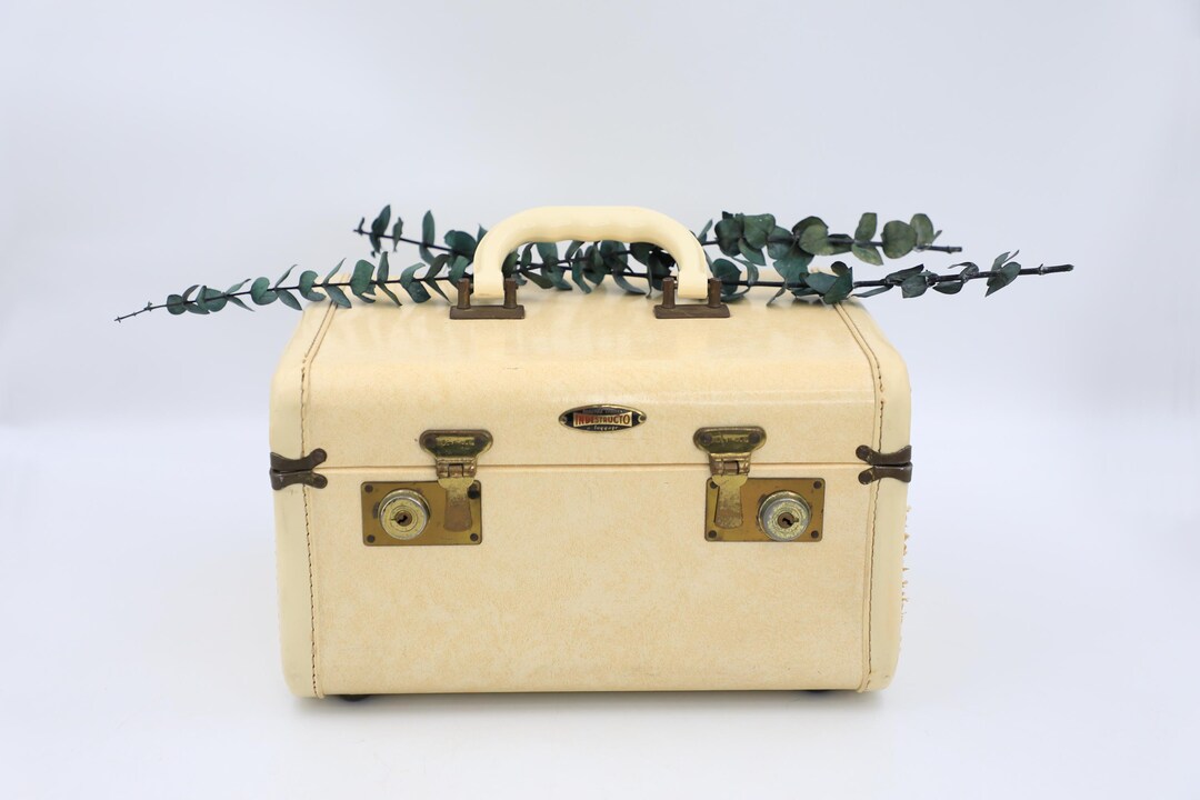 1940s Indestructo Train Case With Mirror - Mid Century Travel Case ...