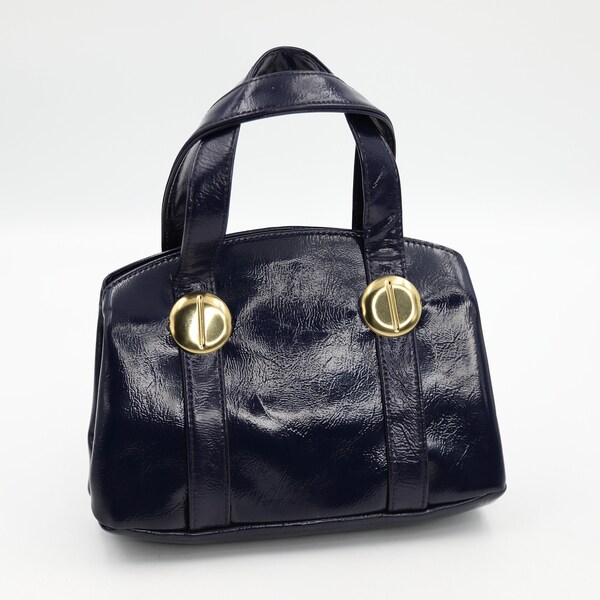 Navy Patent Handbag - Etsy