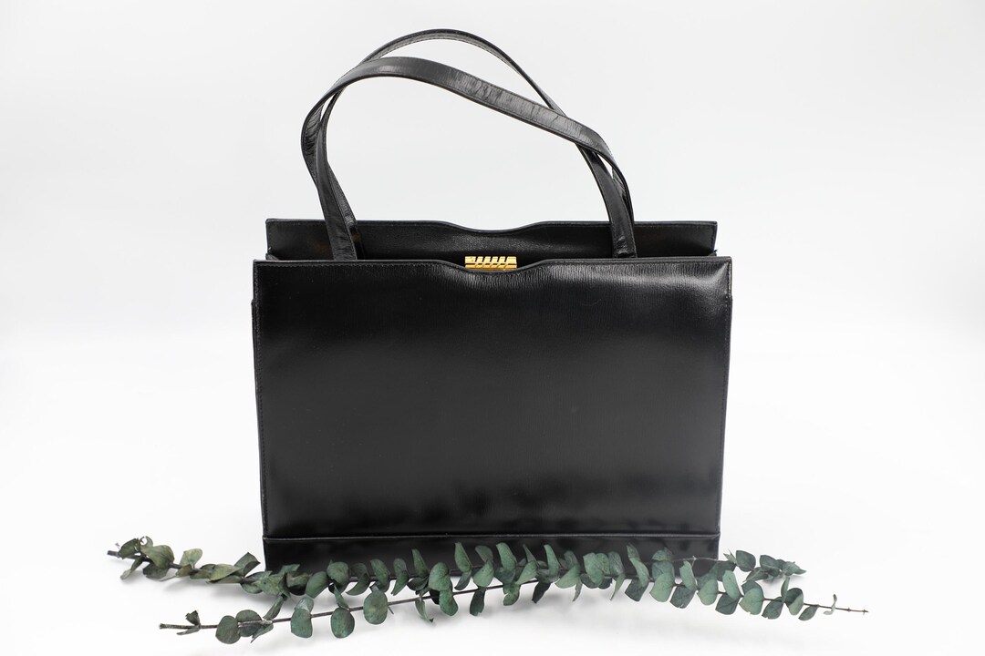 Vintage Large Black Box Purse | Made in Canada - Etsy