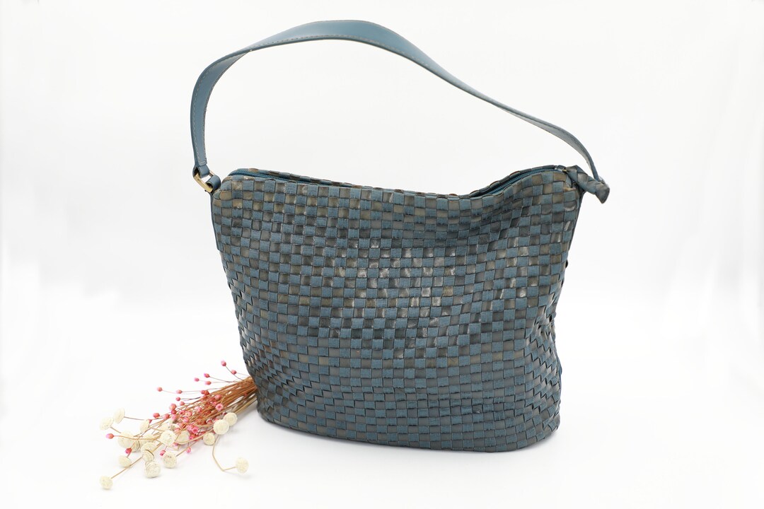 The SAK Blue Leather Handbag - Etsy