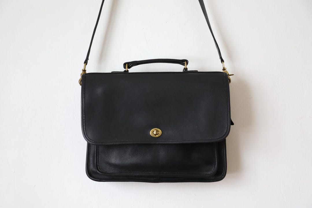 Coach Colebrooke Briefcase 5181 - 1990s Black Leather Messenger Bag ...