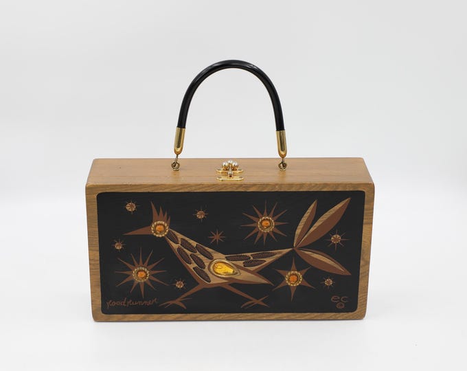 Enid Collins Road Runner Box Bag | Black Background - Etsy