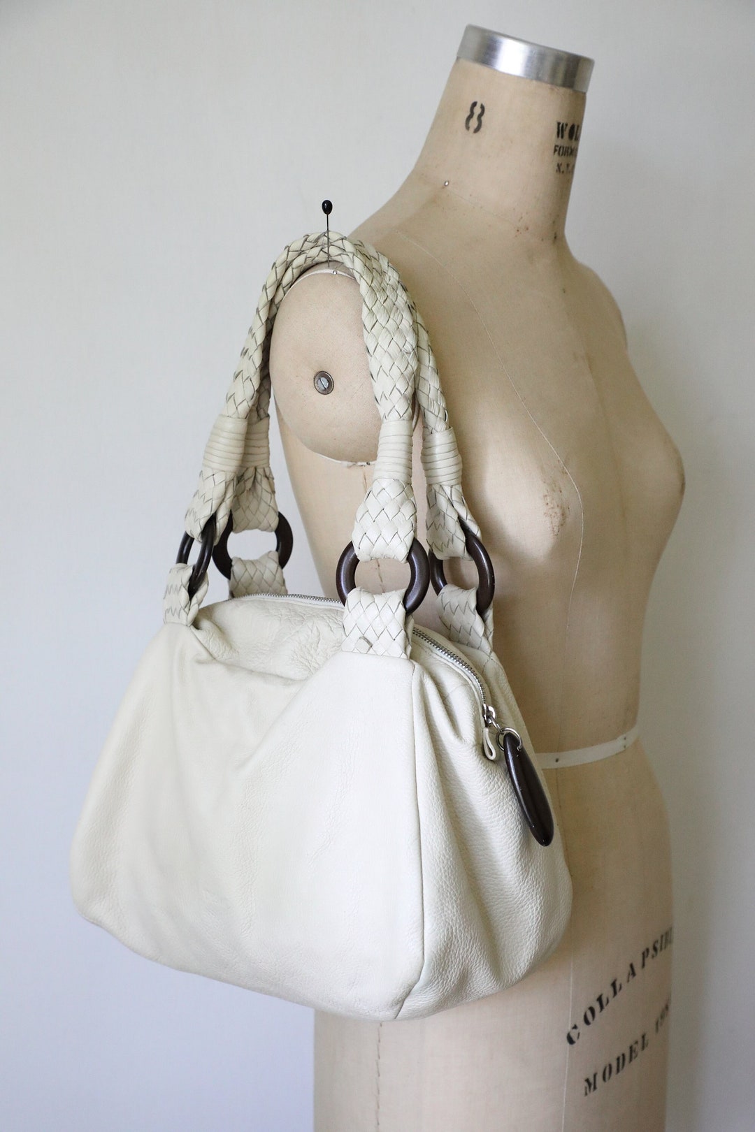 Vintage Desmo Cream Zip Hobo Purse - Etsy