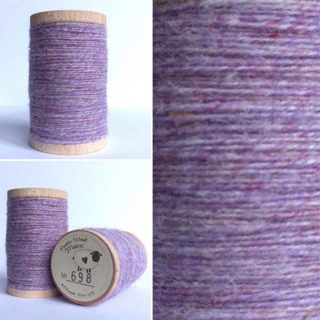 Rustic Moire Wool Thread #698 for Hand Embroidery, Wool Applique, Visible Mending, Darning and ...