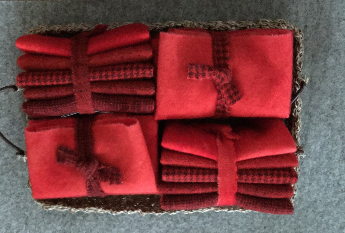 GERANIUM Hand Dyed Wool Bundle for Rug Hooking and Wool - Etsy