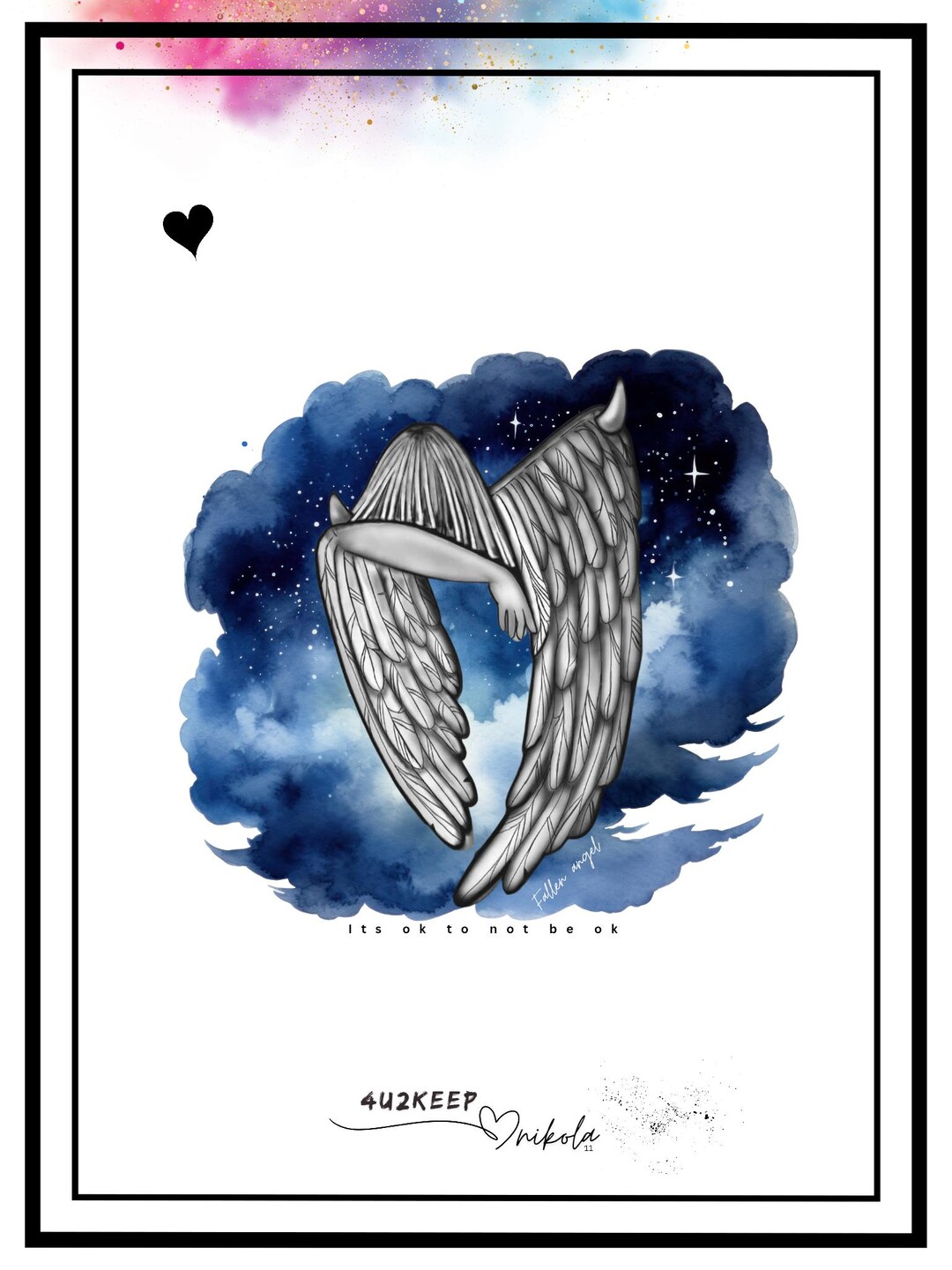 Fallen Angel – Angel Wings Digital Download | Memorial Wall Art ...