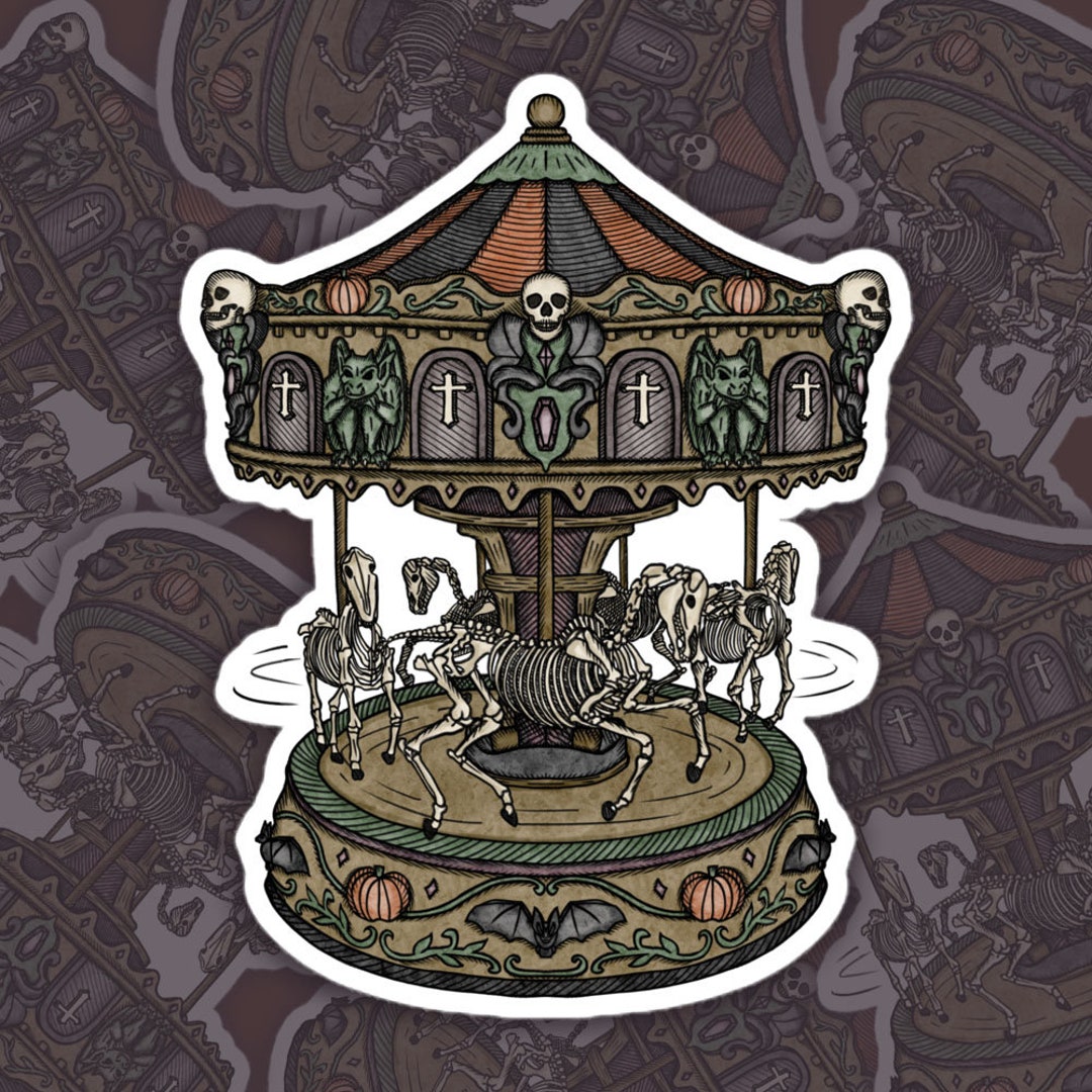 Haunted Carousel // Horror Skeleton Carnival Merry-go-round // Macabre ...