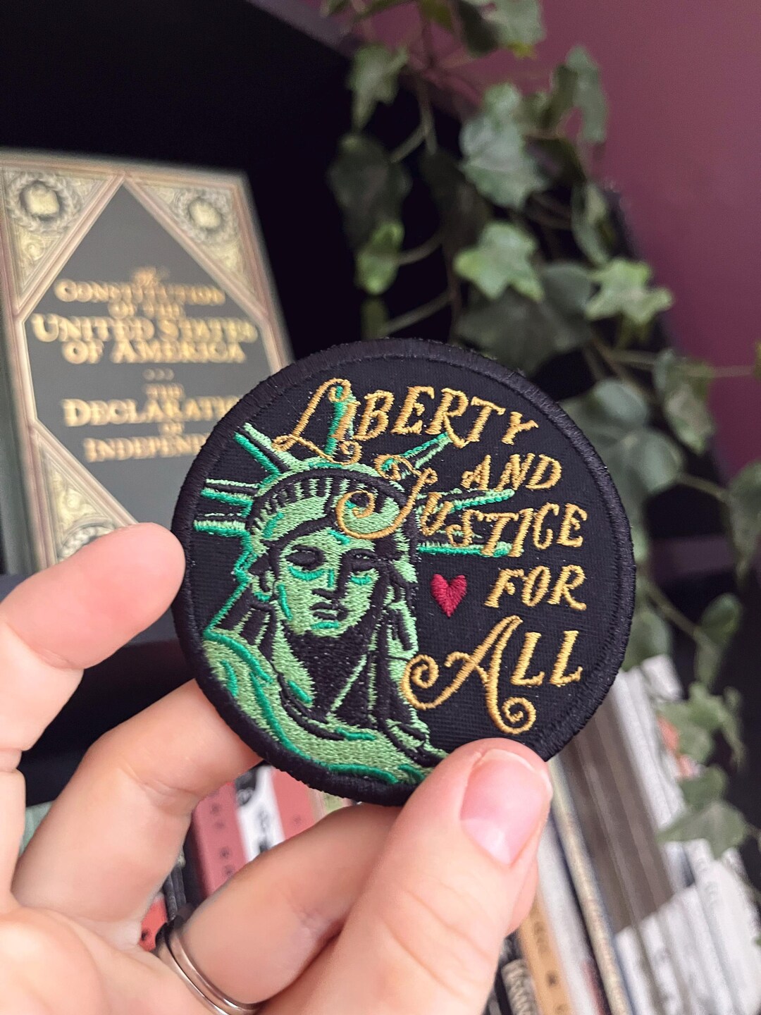 Lady Liberty Embroidered Patch | Liberty & Justice for All - Etsy