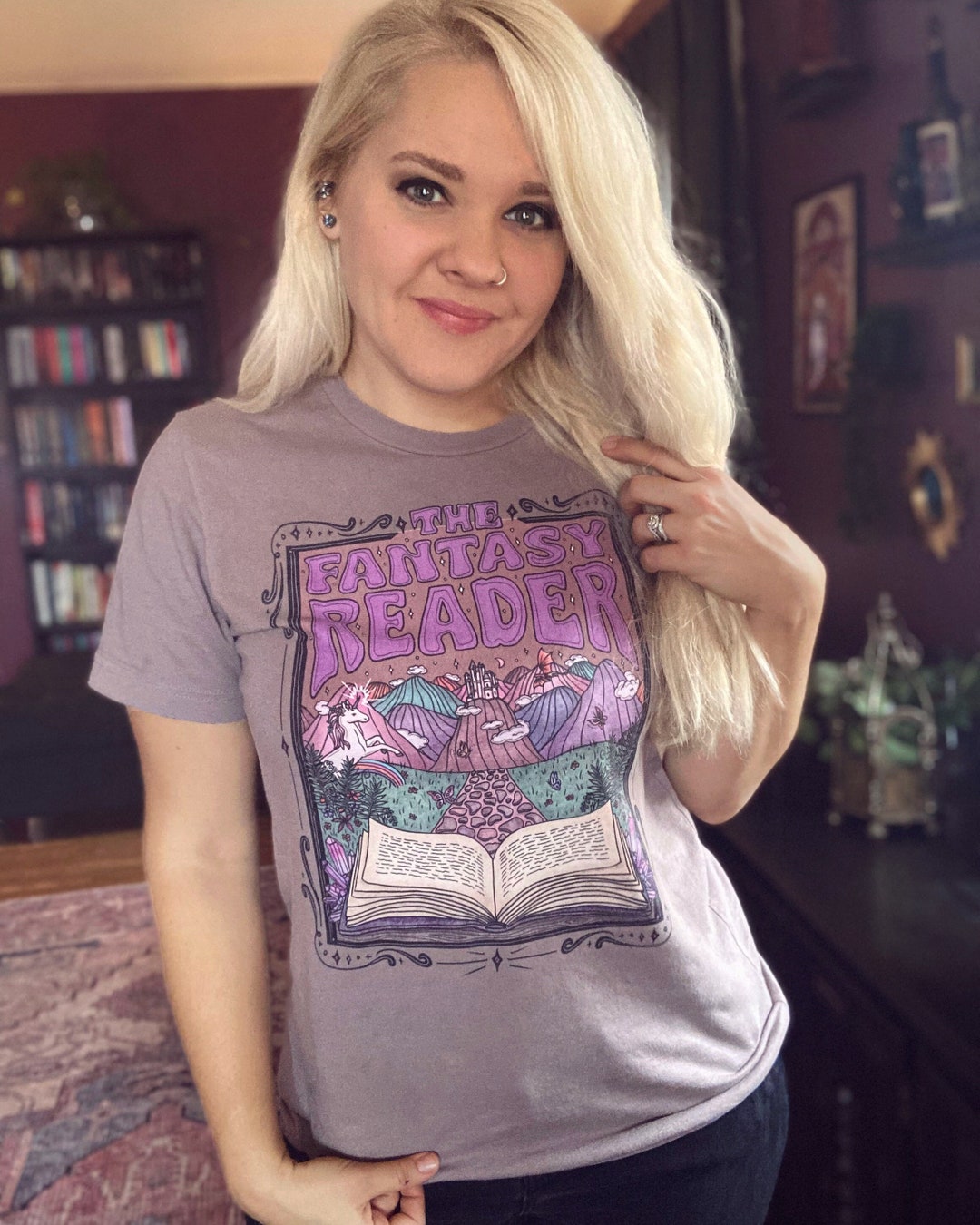 The Fantasy Reader V.2 // Retro Bookish Shirt // Fantasy Book Lovers ...