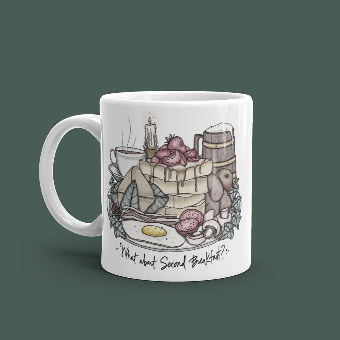 What About Second Breakfast White Mug - Etsy