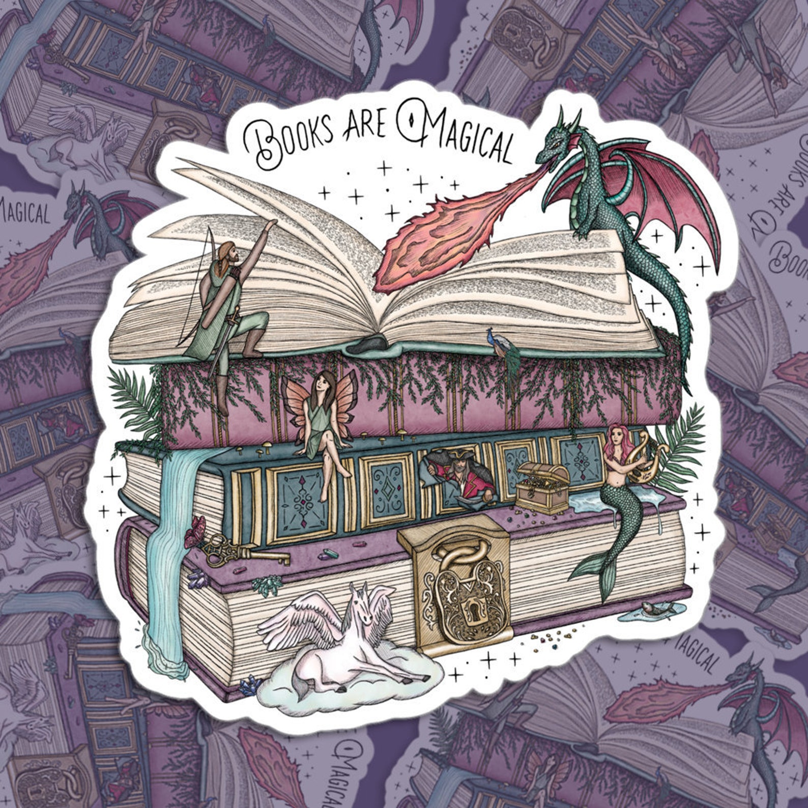 Books Are Magical Fantasy / Mythical Creatures Bubble-free - Etsy