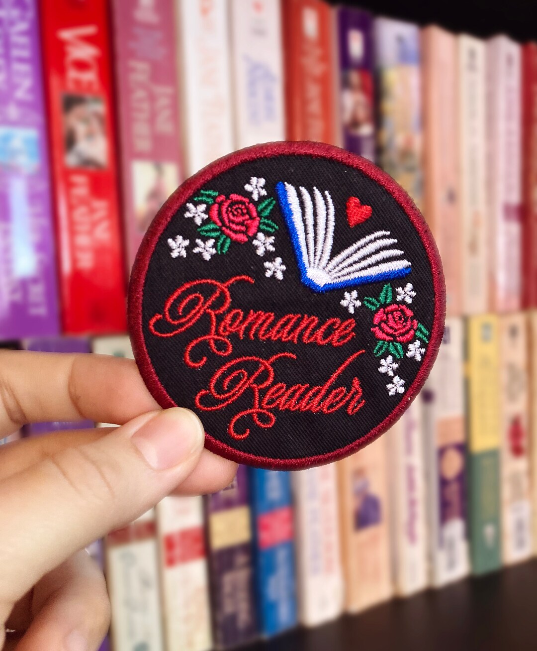 Romance Reader // Bookish Patch | Embroidered Patch - Etsy