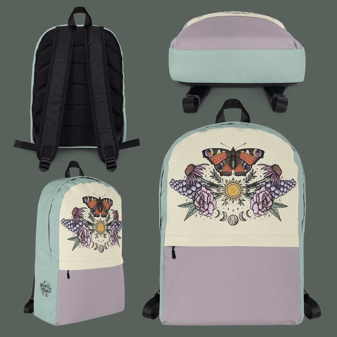 Celestial Butterfly // Sun / Moon Phases / Flowers - Etsy