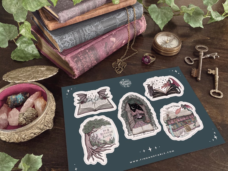Fantasy Reader Sticker Collection Sticker Sheet - Etsy