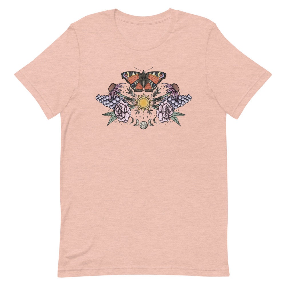 Celestial Butterfly Sun / Moon Phases / Flowers | Etsy