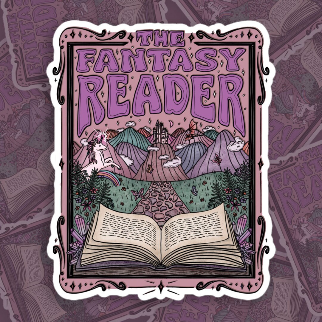 The Fantasy Reader // Bookish Sticker // Fantasy Book Lovers || Bubble ...