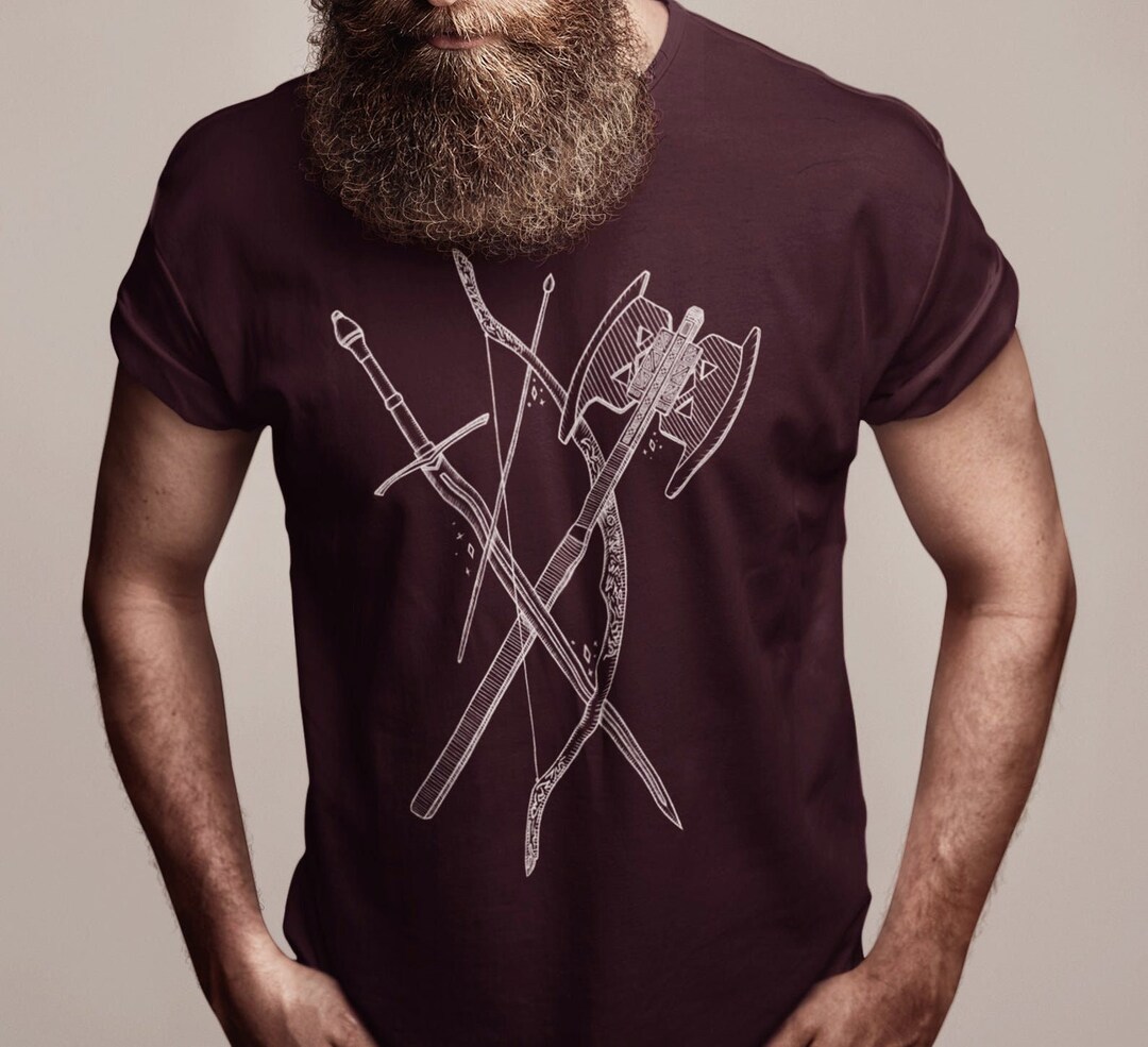 The Golden Trio | Axe / Sword / Bow | Short-sleeve Unisex Classic T ...