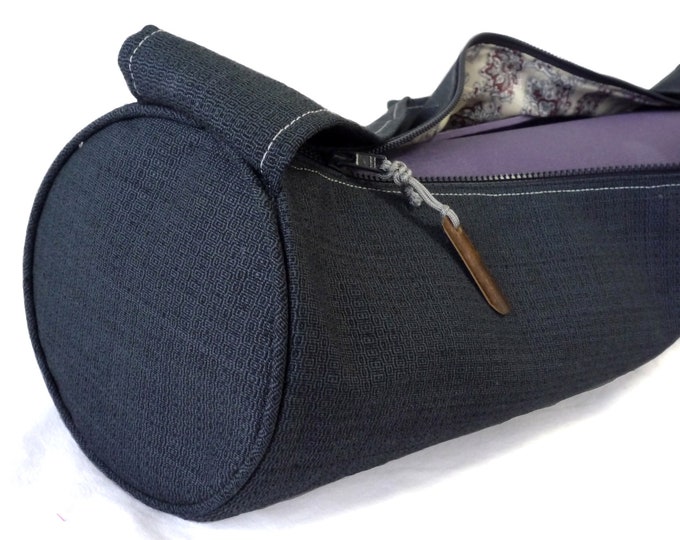 Dark Blue Recycled Kimono Yoga Mat Bag - Etsy