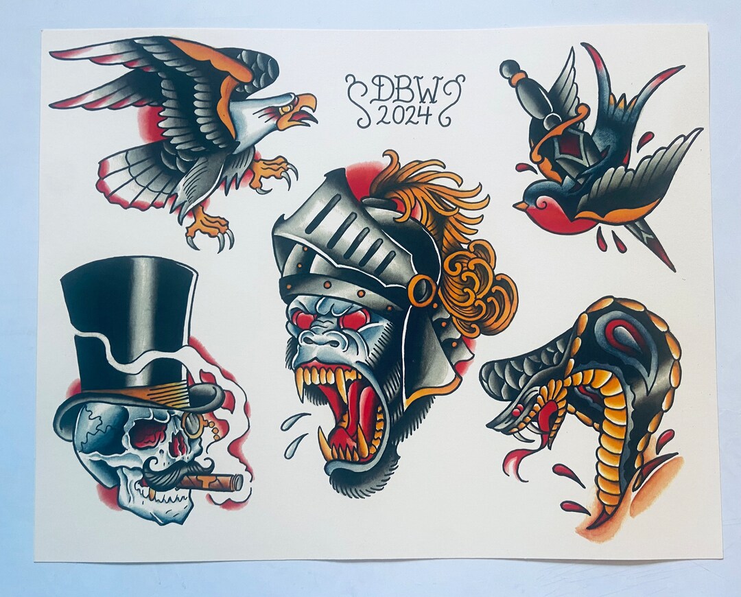 NEW PRINT!!! Tip Top Traditional Flash Sheet - Etsy
