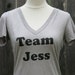 Team Jess Women's Vneck Screenprinted Shirt - Etsy