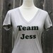 Team Jess Women's Vneck Screenprinted Shirt - Etsy