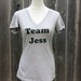 Team Jess Women's Vneck Screenprinted Shirt | Etsy